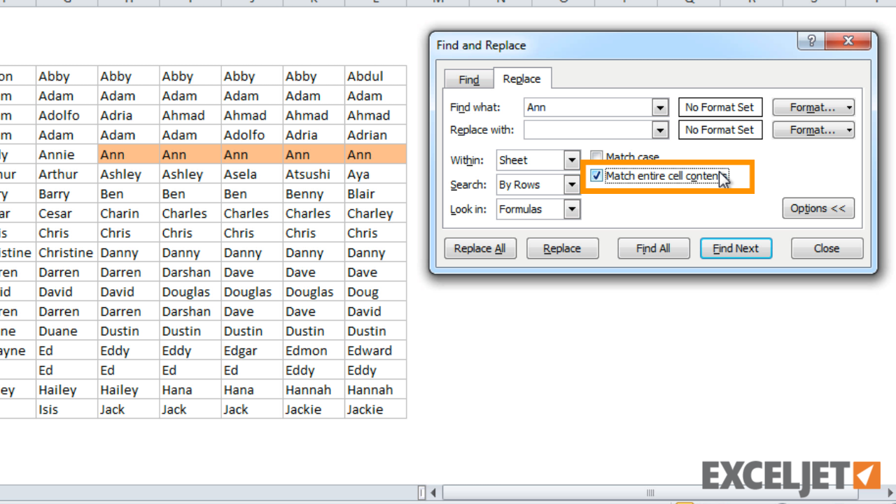Find And Replace Function In Excel